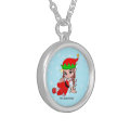 Christmas Fairy Elf Holding a Star Silver Plated Necklace | Zazzle