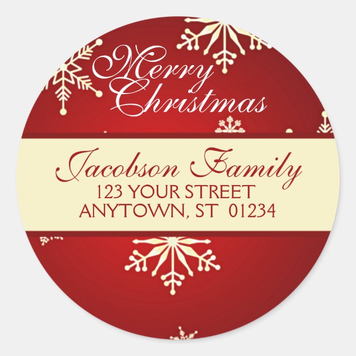 Christmas Family Address Classic Round Sticker | Zazzle.com