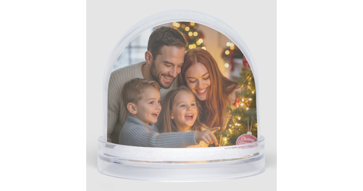 Christmas Family Photo Custom Snow Globe | Zazzle