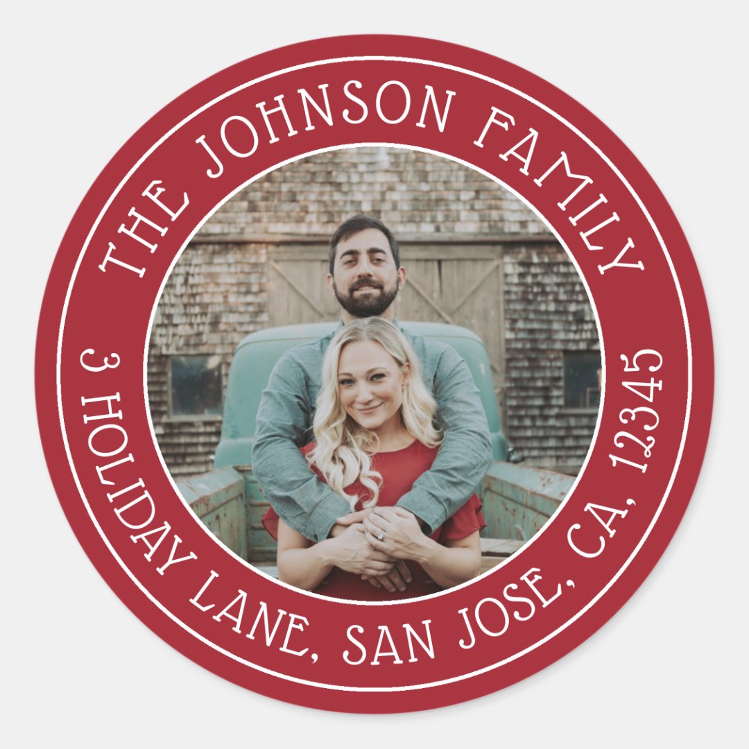 Christmas Family Photo Sticker | Zazzle