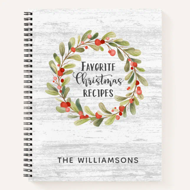 Christmas Family Recipe Book Cookbook | Zazzle