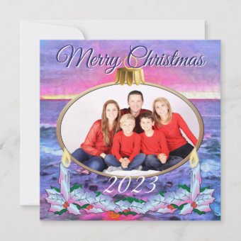 Christmas Family Sunset 0909 Holiday Card | Zazzle