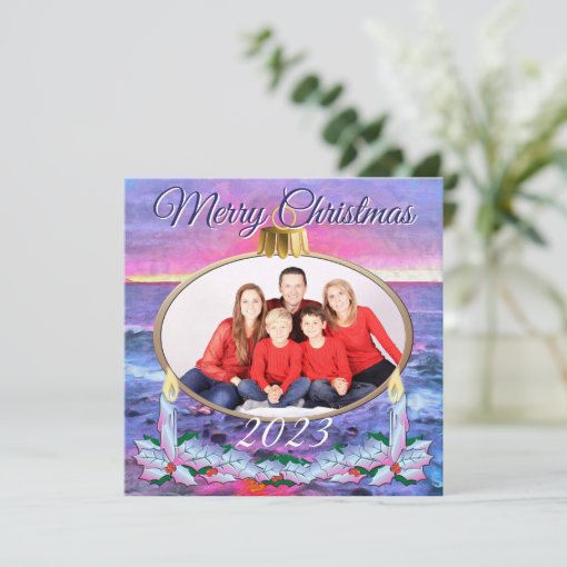 Christmas Family Sunset 0909 Holiday Card | Zazzle