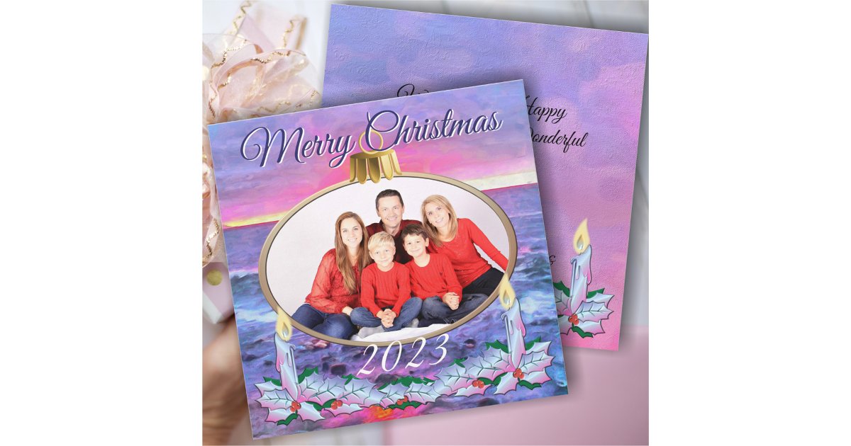 Christmas Family Sunset 0909 Holiday Card | Zazzle