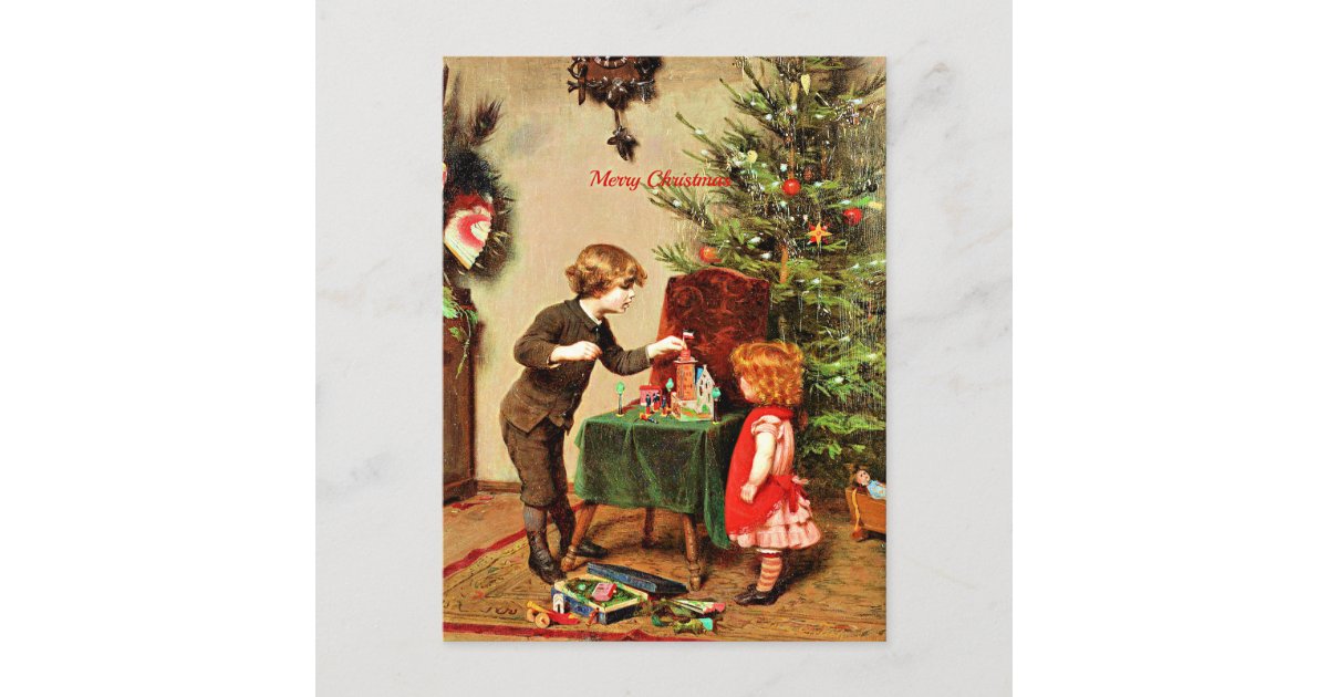 Christmas, famous painting by Felix Ehrlich Postcard | Zazzle
