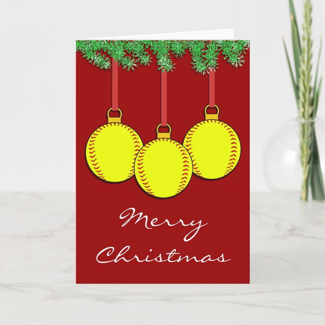 Christmas Fastpitch Softball Card | Zazzle