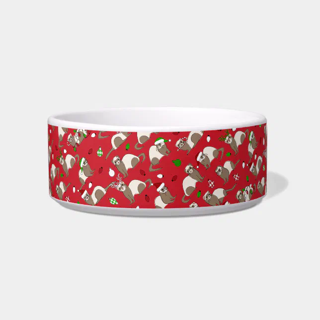 Christmas Ferret Bowl | Zazzle
