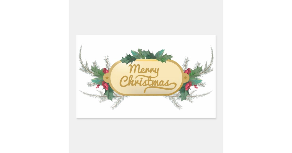 Christmas festive banner rectangular sticker | Zazzle