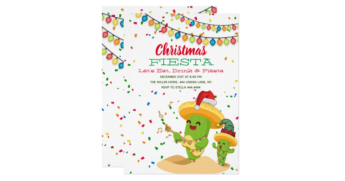 Christmas Fiesta Holiday Party Invitation | Zazzle.com