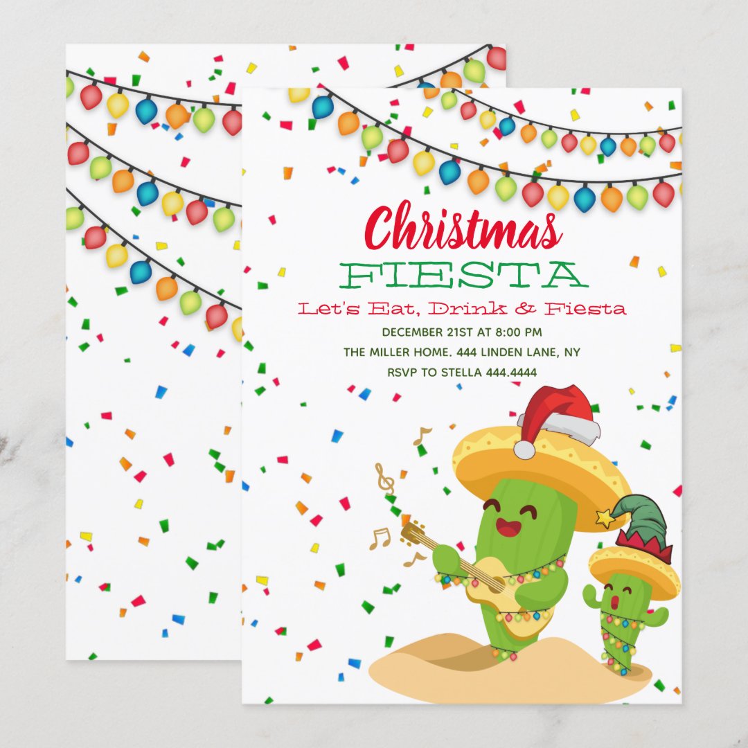 Christmas Fiesta Holiday Party Invitation | Zazzle