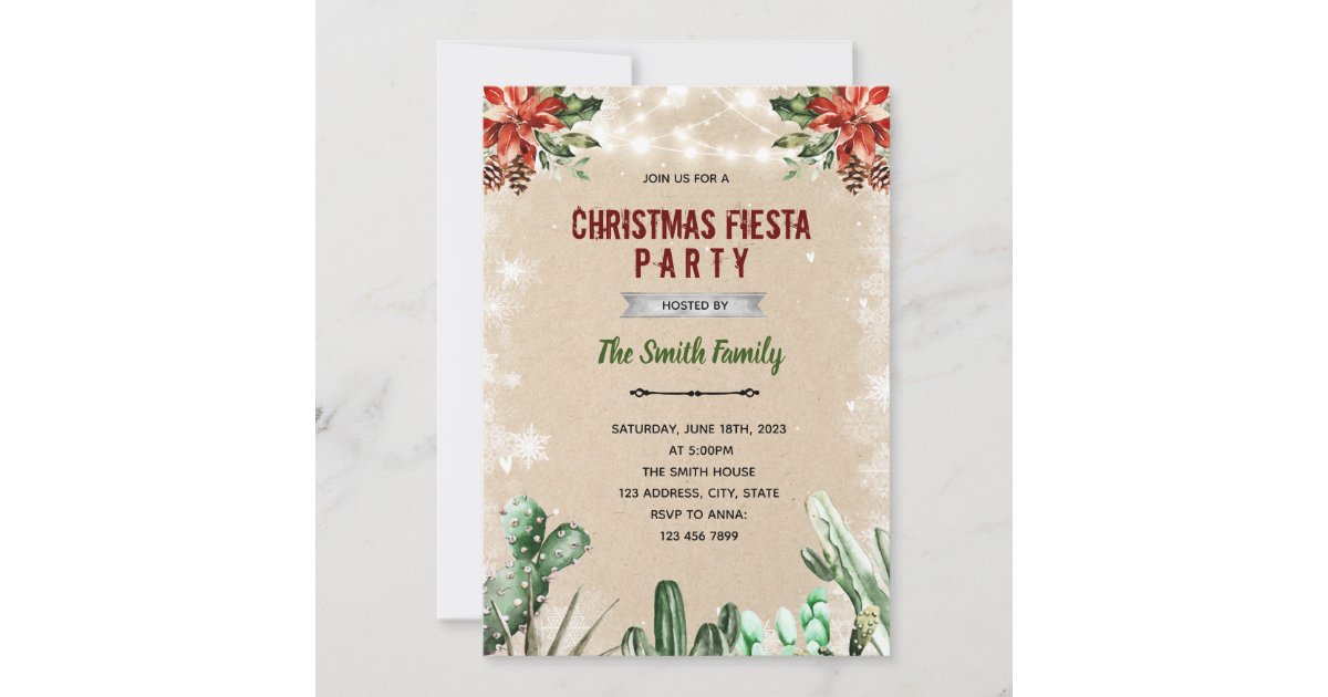 Christmas fiesta theme invitation | Zazzle