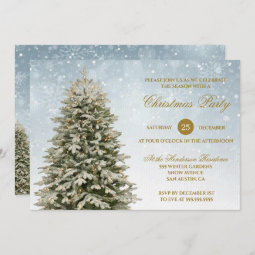 Christmas Fir Pine Tree | Party Invitation | Zazzle