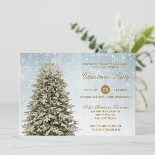 Christmas Fir Pine Tree | Party Invitation | Zazzle