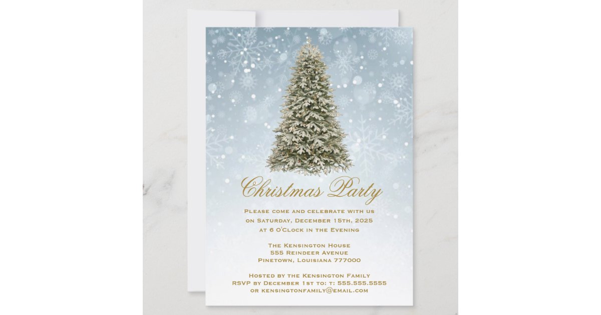 Christmas Fir Pine Tree | Party Invitation | Zazzle