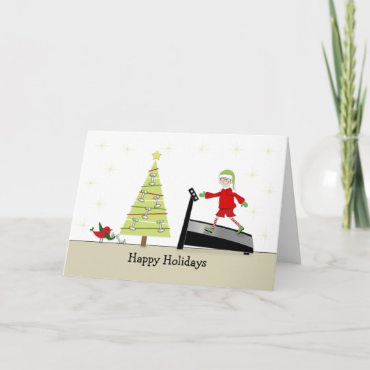 Christmas Fitness Greeting Card-Happy Holidays Holiday Card | Zazzle.com