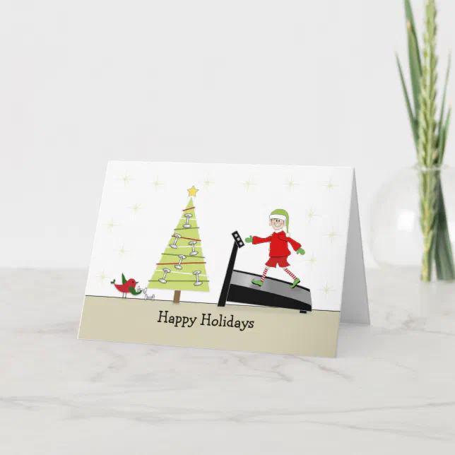 Christmas Fitness Greeting Card-Happy Holidays Holiday Card | Zazzle