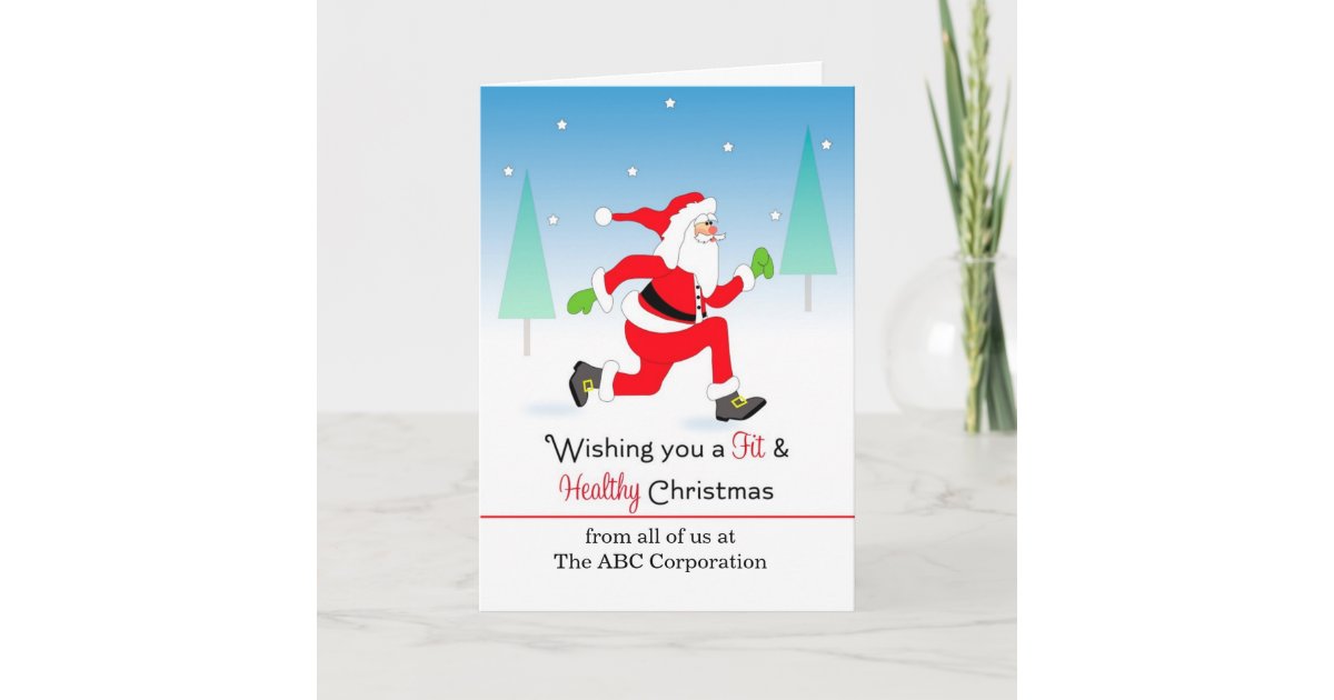 Christmas Fitness Santa Card | Zazzle