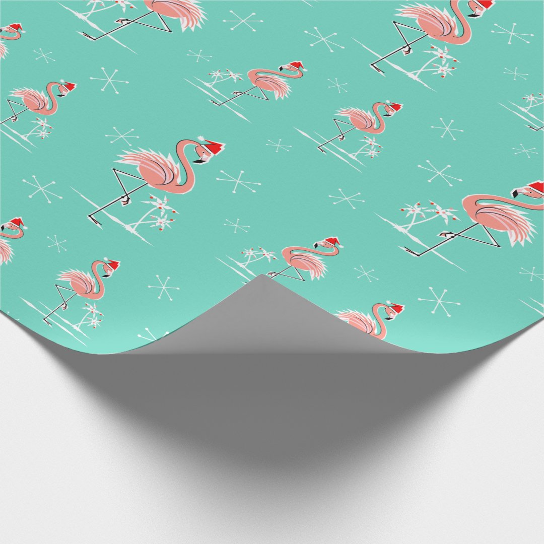 Christmas Flamingo Multi wrapping paper | Zazzle