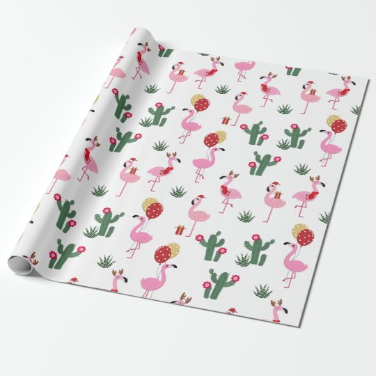 Christmas Flamingo Party | Holidays Wrapping Paper | Zazzle.com
