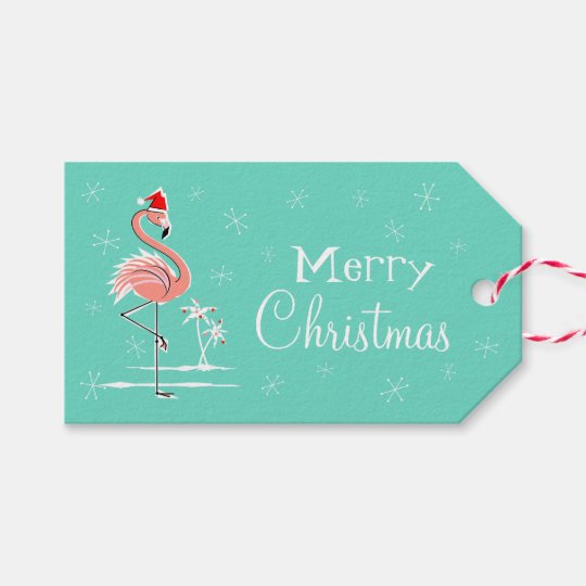 Christmas Flamingo side gift tags | Zazzle.com