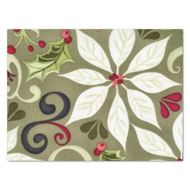 Christmas floral pattern tissue paper | Zazzle