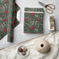 Christmas Floral Poinsettia Winter Heather Wrappin Wrapping Paper | Zazzle