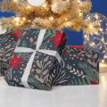 Christmas Floral Poinsettia Winter Heather Wrapping Paper | Zazzle