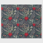 Christmas Floral Poinsettia Winter Heather Wrapping Paper | Zazzle
