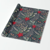Christmas Floral Poinsettia Winter Heather Wrapping Paper | Zazzle