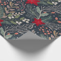 Christmas Floral Poinsettia Winter Heather Wrapping Paper | Zazzle