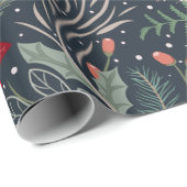 Christmas Floral Poinsettia Winter Heather Wrapping Paper | Zazzle