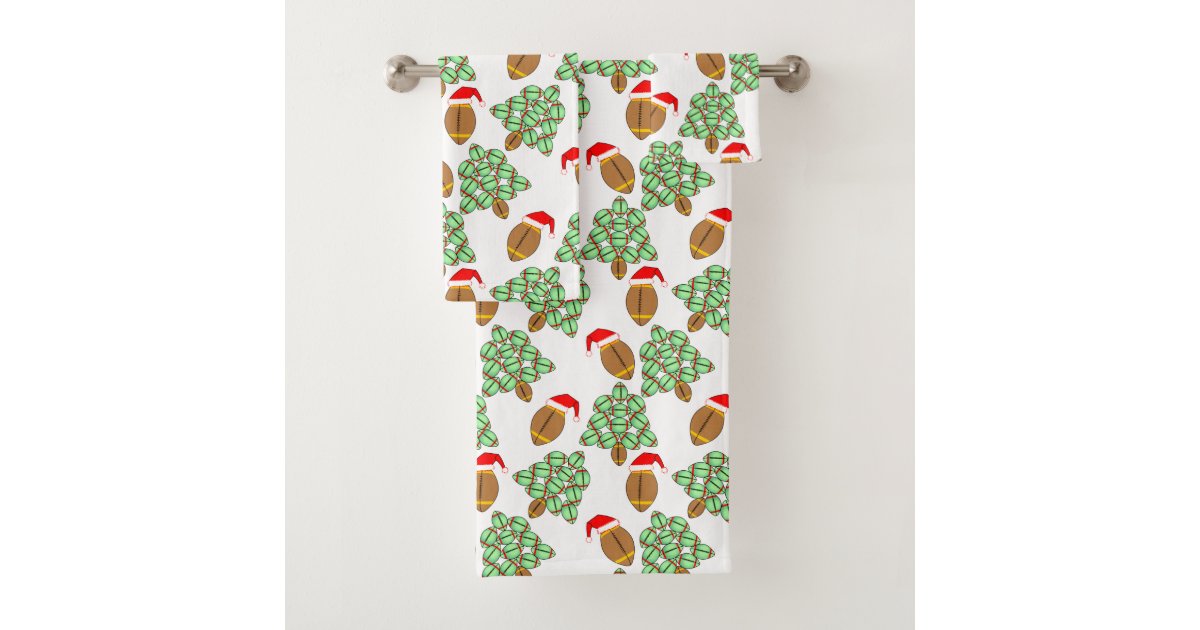 Christmas Football Bath Towel Set | Zazzle