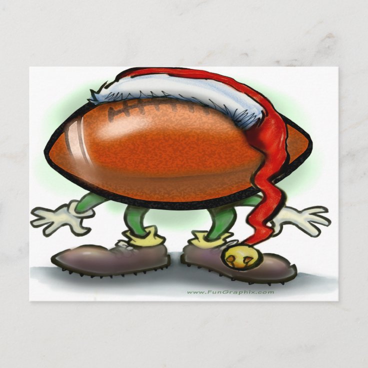 Christmas Football Holiday Postcard | Zazzle