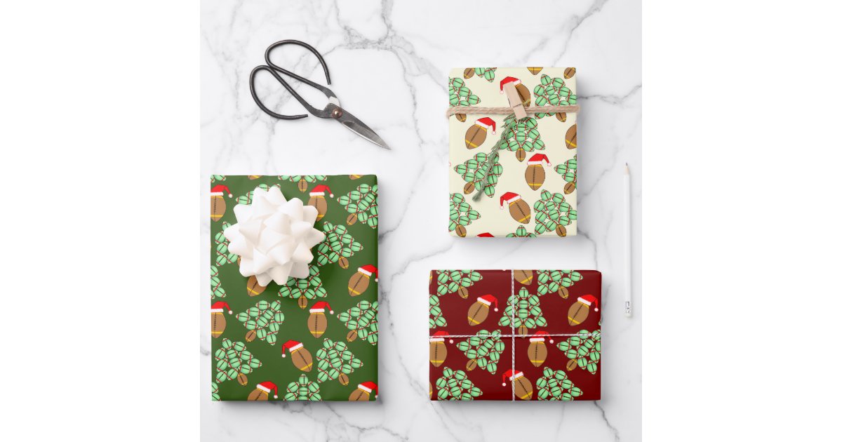 Christmas Football Wrapping Paper Sheets | Zazzle