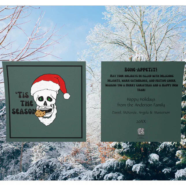 Christmas For Halloween Lover's Santa Skull Holiday Card | Zazzle