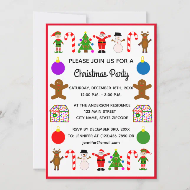 Christmas Frame #2 Invitation Card | Zazzle