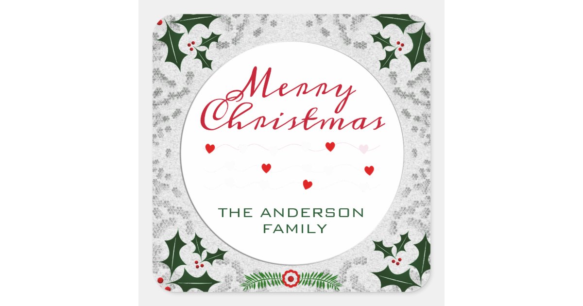 Christmas Frame Square Sticker | Zazzle