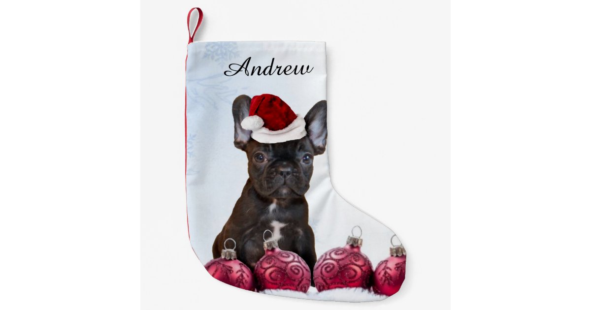 Christmas French Bulldog Small Christmas Stocking | Zazzle