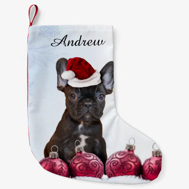 Christmas French Bulldog Small Christmas Stocking | Zazzle