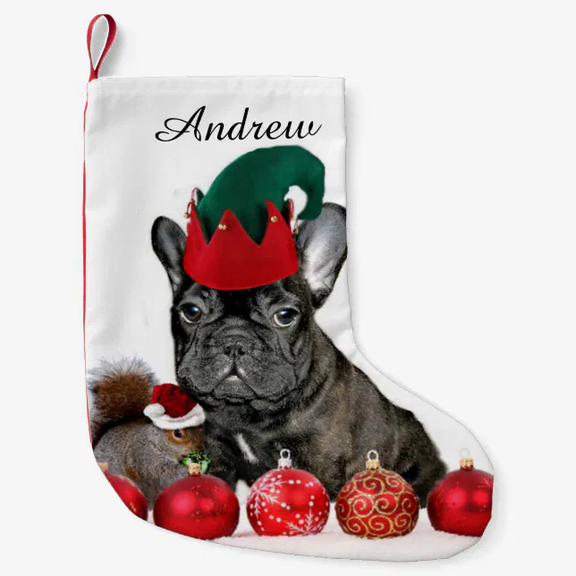 Christmas French Bulldog Small Christmas Stocking | Zazzle