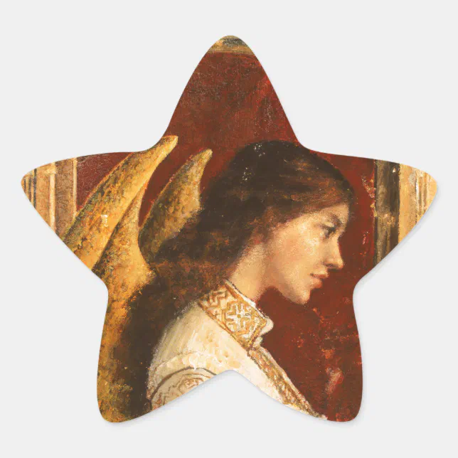 Christmas Fresco Angel Star Sticker | Zazzle