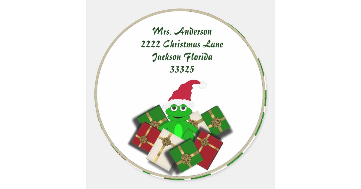 Christmas Frog Address Stickers | Zazzle