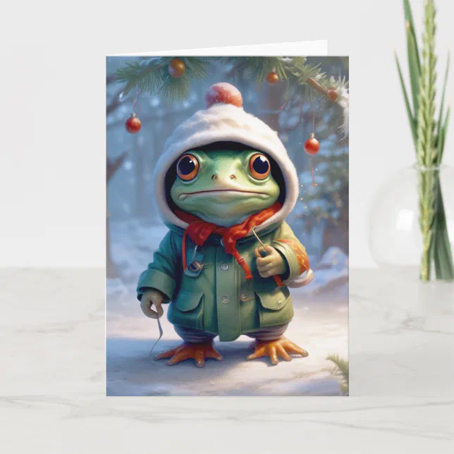 Christmas Frog Card | Zazzle
