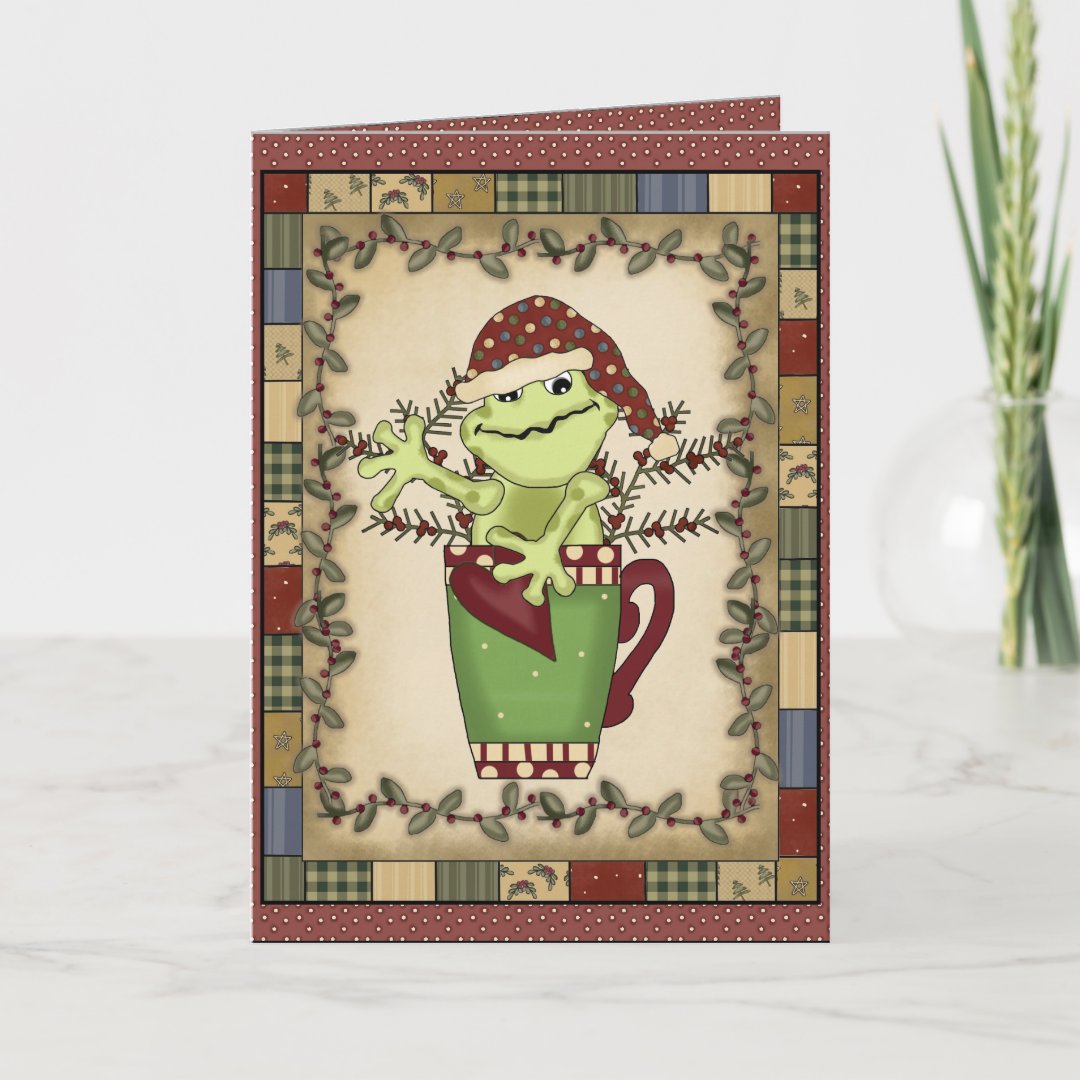 Christmas Frog Holiday Greeting card | Zazzle