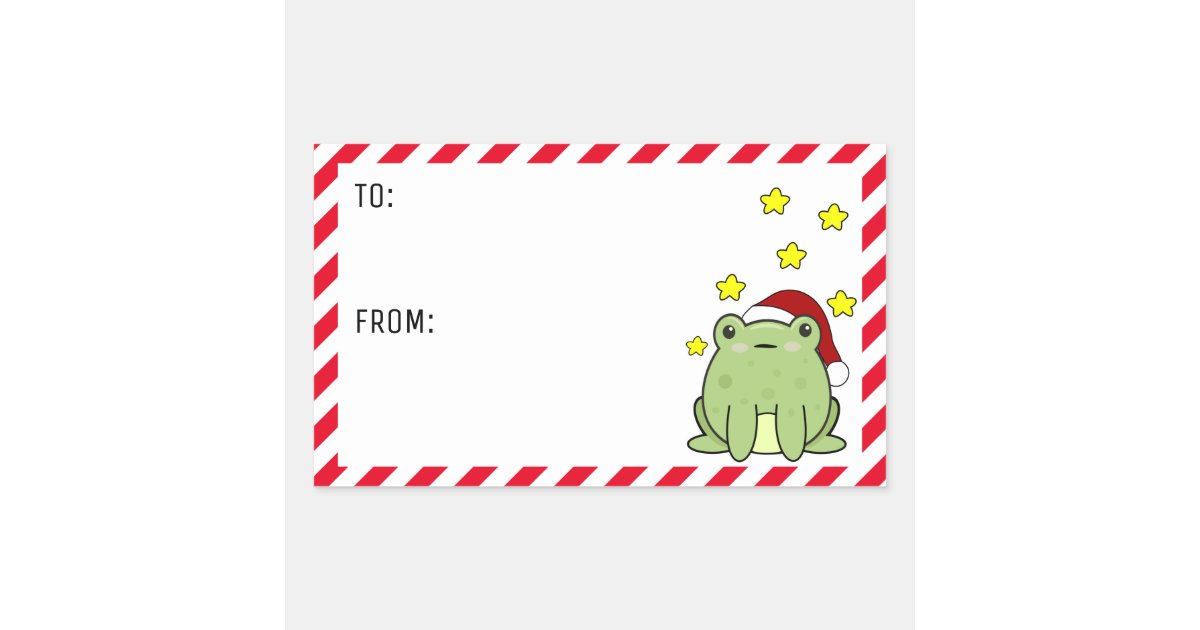Christmas Frog Rectangular Sticker | Zazzle