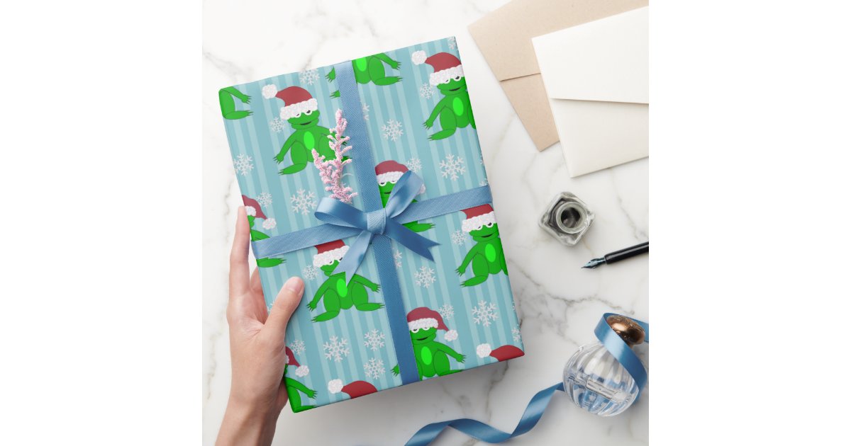 Christmas Frog Wrapping Paper | Zazzle