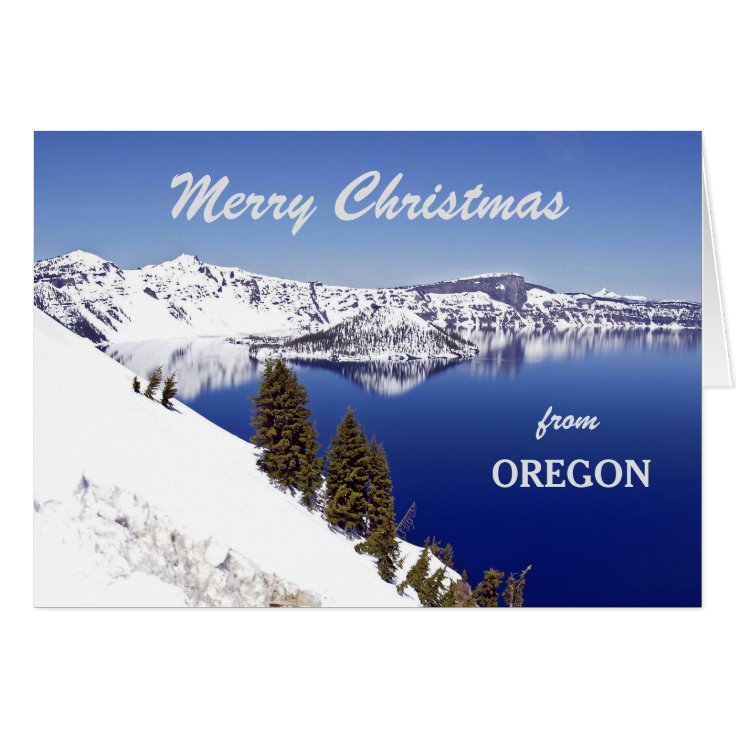 Christmas from Oregon Crater Lake Greeting Card | Zazzle