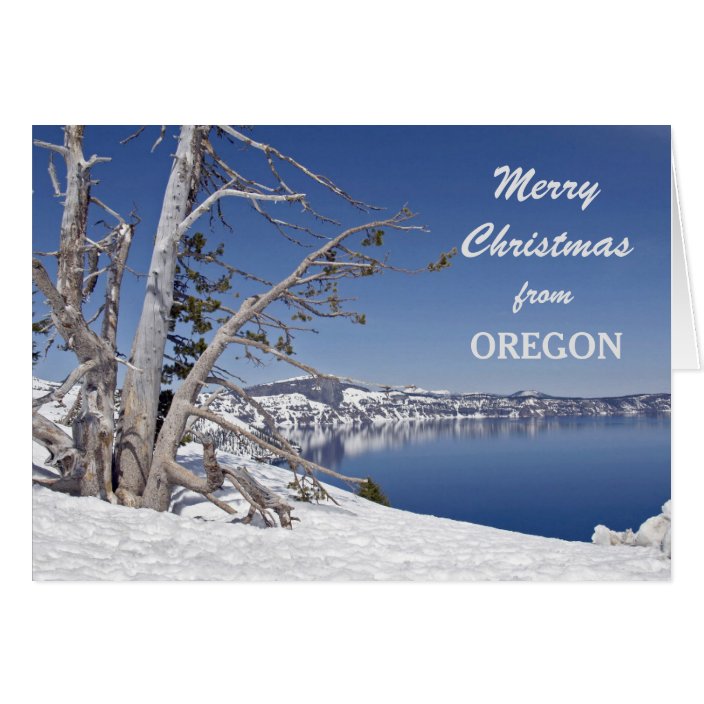 Christmas from Oregon Crater Lake Greeting Card | Zazzle.com