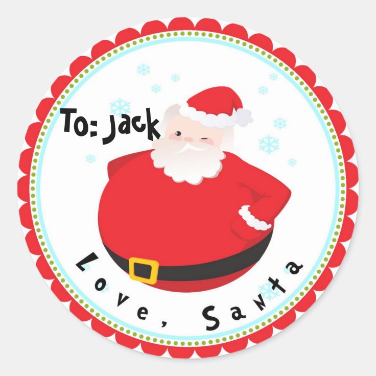 Christmas From Santa Stickers Labels | Zazzle