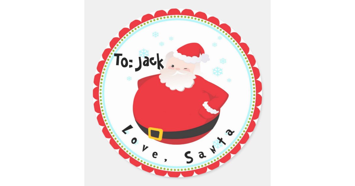 Christmas From Santa Stickers Labels | Zazzle